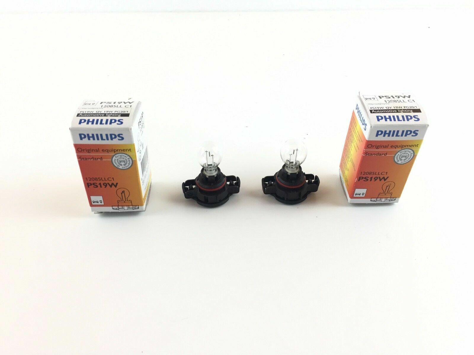 2 X Philips PS19W Longlife Lamp Bulb 12085LLC1 12 Volt 19 Watt PG20/1 ...