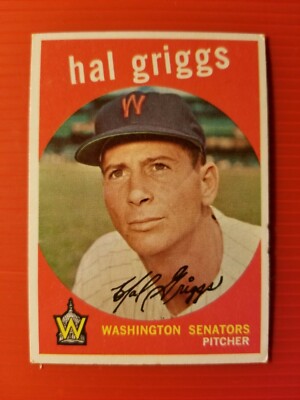 VINTAGE HAL GRIGGS #434 WASHINGTON SENATORS - 1959 TOPPS MLB BASEBALL ...