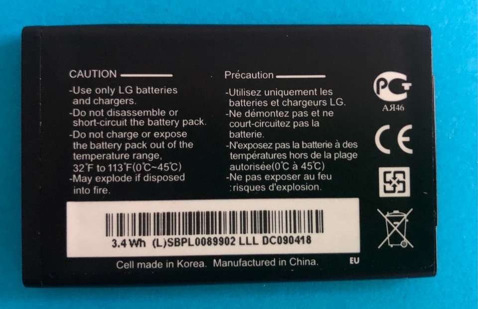 BATTERIE ORIGINE LG LGIP-430A LGIP-431A 3,7V ORIGINAL AKKU ACCU BATTERY ...