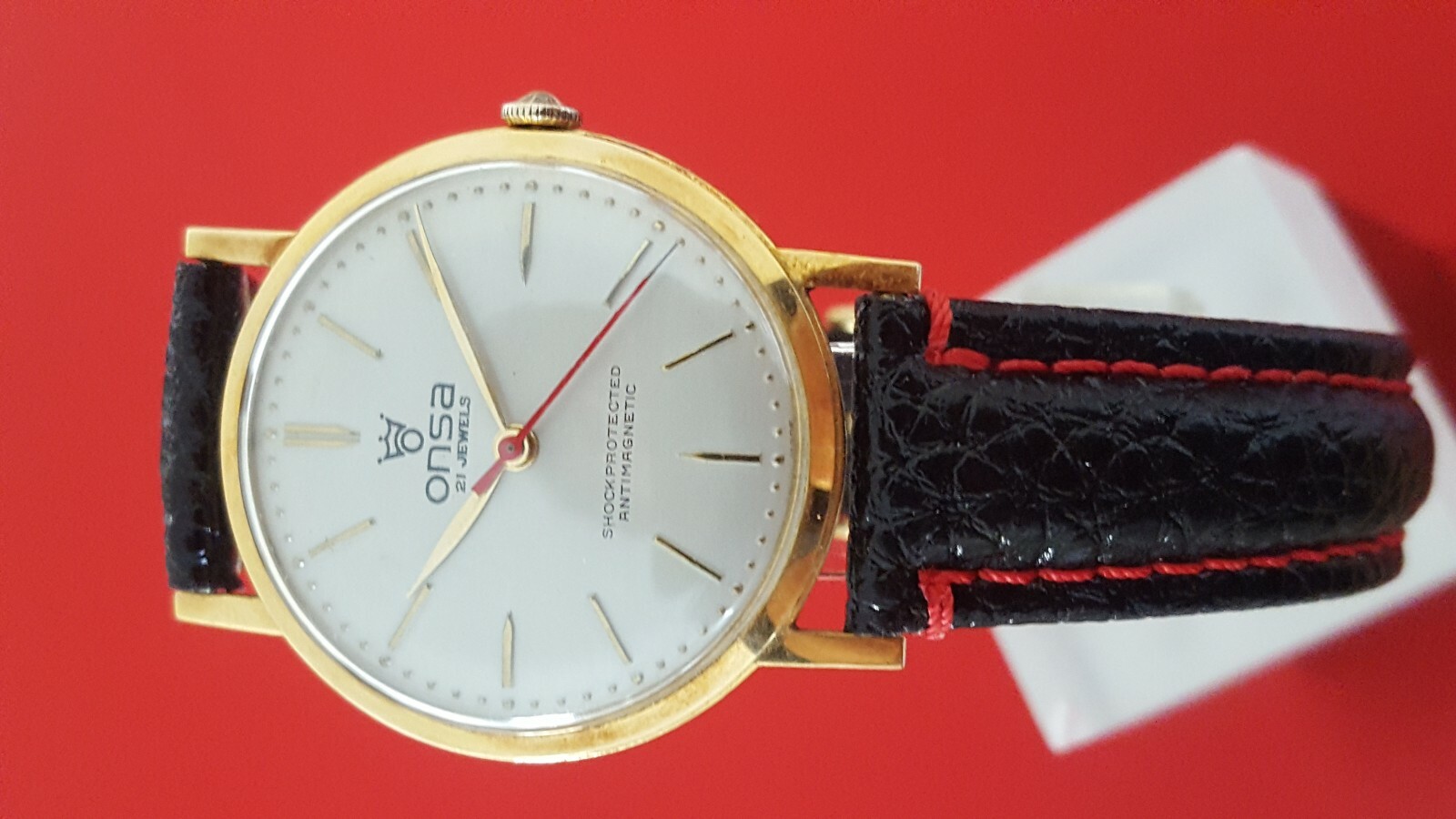 ONSA 18K GOLD VINTAGE 21 JEWELS MANUAL WIND WATCH | eBay