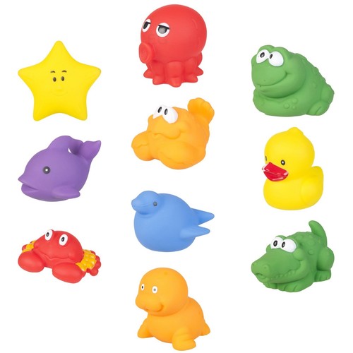 10pc Lifetime Bath Animals Floaties Rubber Squeeze Wash Toy Play Soft ...