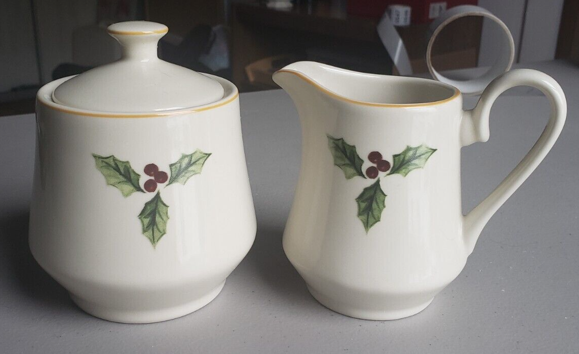 Merry Brite Holiday Home Collection Sugar and Creamer Christmas VTG | eBay