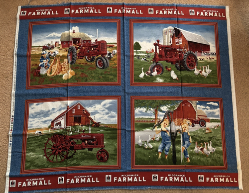 Fabric Panel For Sewing or Quilting IH Logo, McCormick Farmall Farm ...
