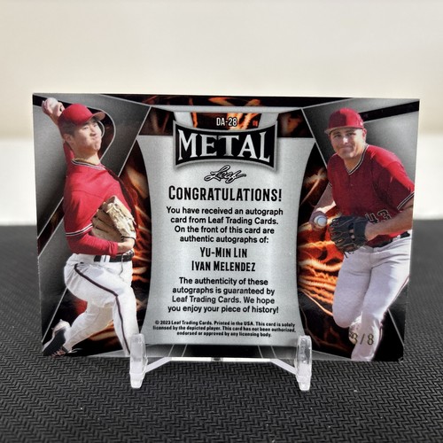 Yu-Min Lin & Ivan Melendez 2023 Leaf Metal Blue Wave Dual #DA-28 ...