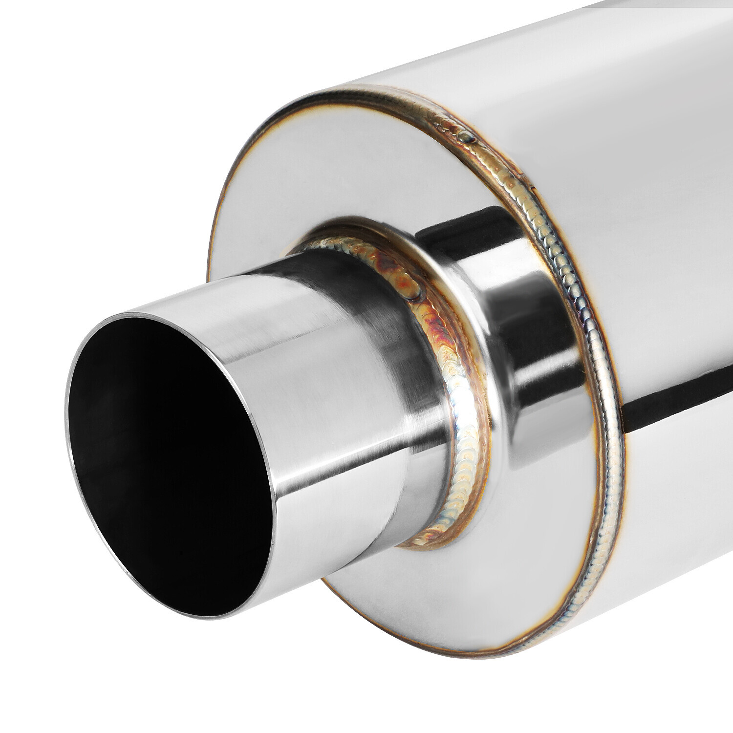 2.5" INLET STAINLESS STEEL STRAIGHT-THROUGH EXHAUST MUFFLER 4" OD ...