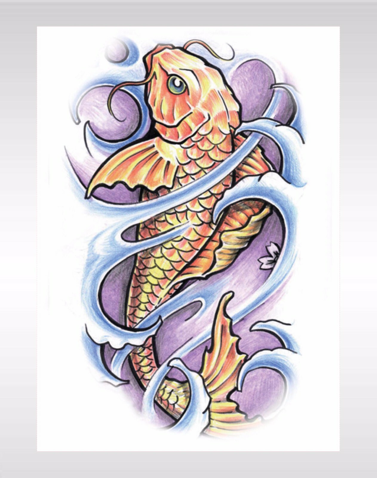 Koi Fish Tattoo Designs On Leg
