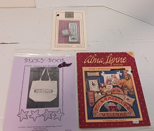 3 Cross Stitch Pattern Booklets - Americana - Home of the Brave FREE ...