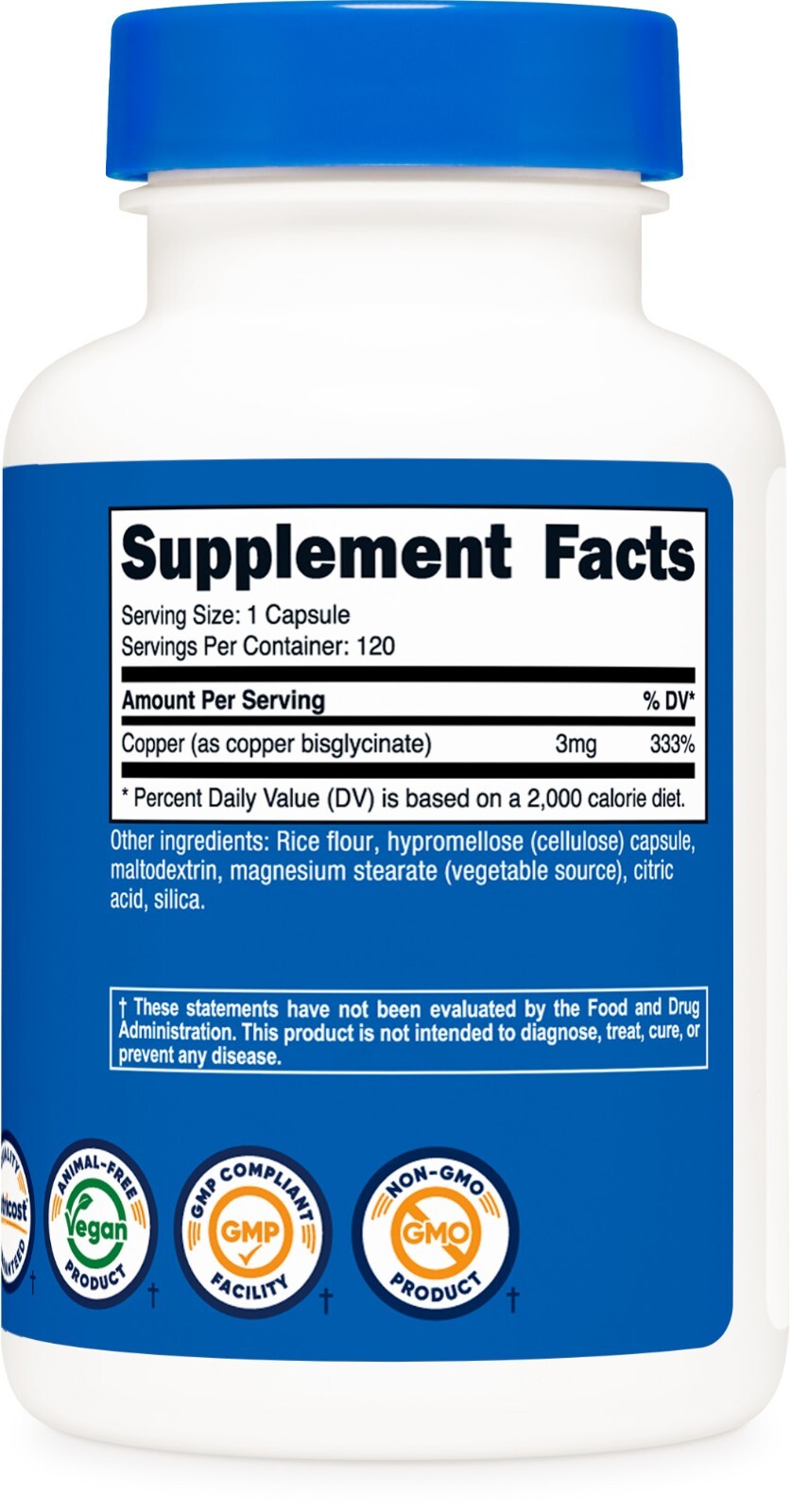 Nutricost Copper Glycinate Capsules (120 Capsules, 3MG Copper per ...