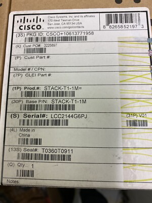 OEM Cisco STACK-T1-1M 800-40404-01 New Stacking Cable (3850 Switch) | eBay
