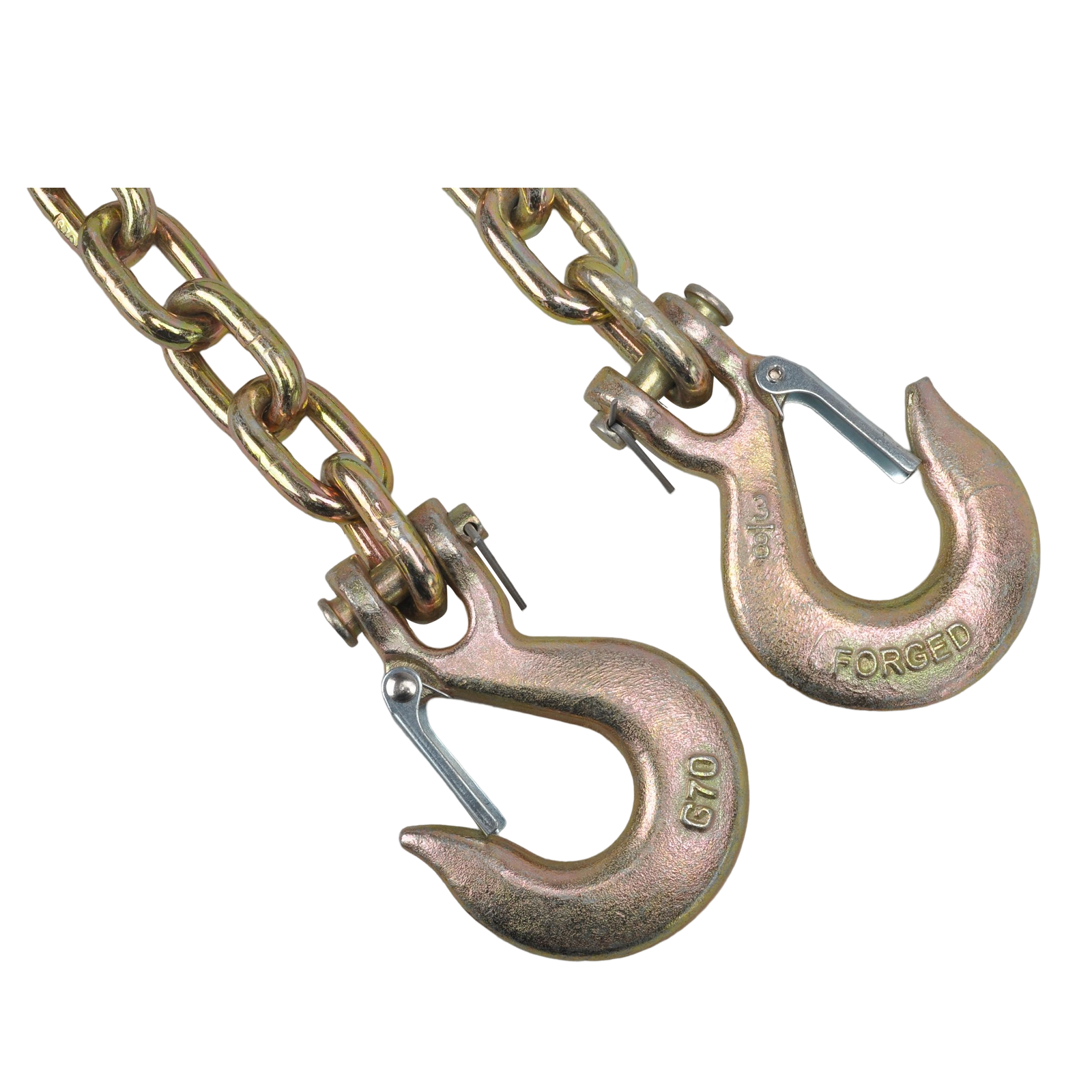 (2) 3/8" x 35" G70 Tow Trailer Safety Chains w/ Forged Safety Hooks | eBay