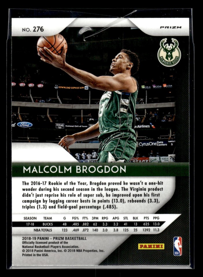 2018 Panini Prizm #276 Malcolm Brogdon Pink Ice Mint+ New | eBay