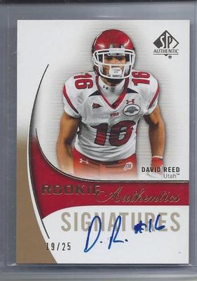 DAVID REED 2010 SP AUTHENTIC GOLD UTAH ON CARD AUTO RC #D 19/25 | eBay