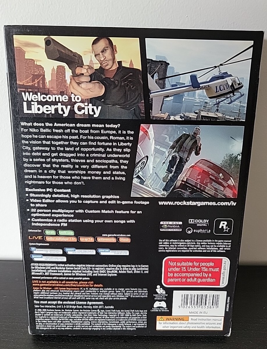 GTA Grand Theft Auto IV 4 PC game With Manual, Slipcase, Art Book ...