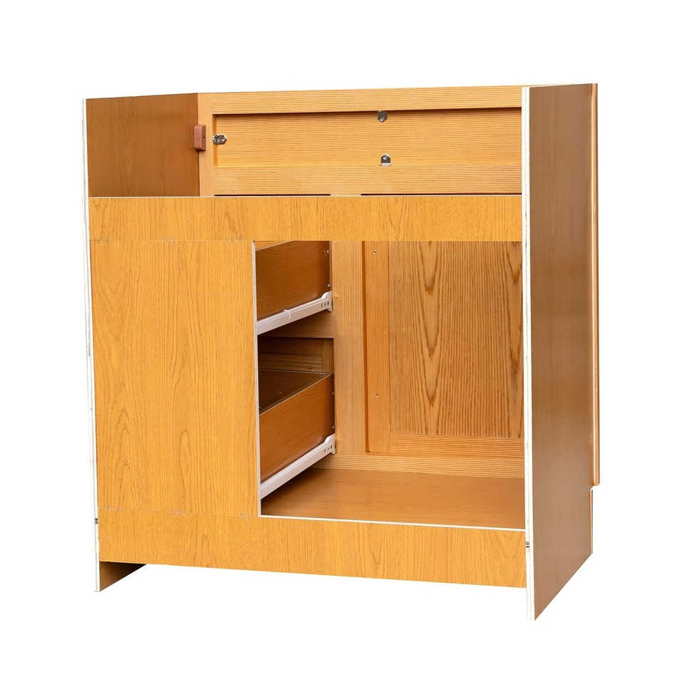 30X18 Raised Panel Vanity with Drawers - 30"x18"x32.5" Amber ...