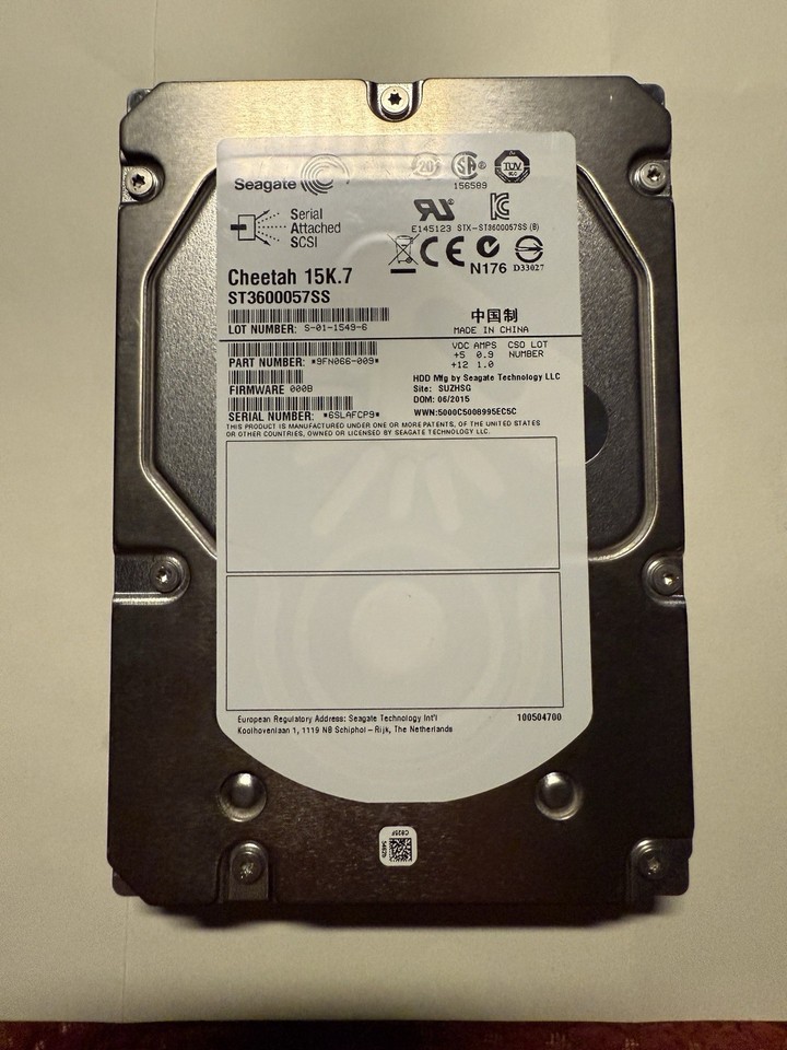 Seagate ST3600057SS Cheetah 15K.7 600 GB,Internal,15000 RPM,3.5" 9FN066 ...