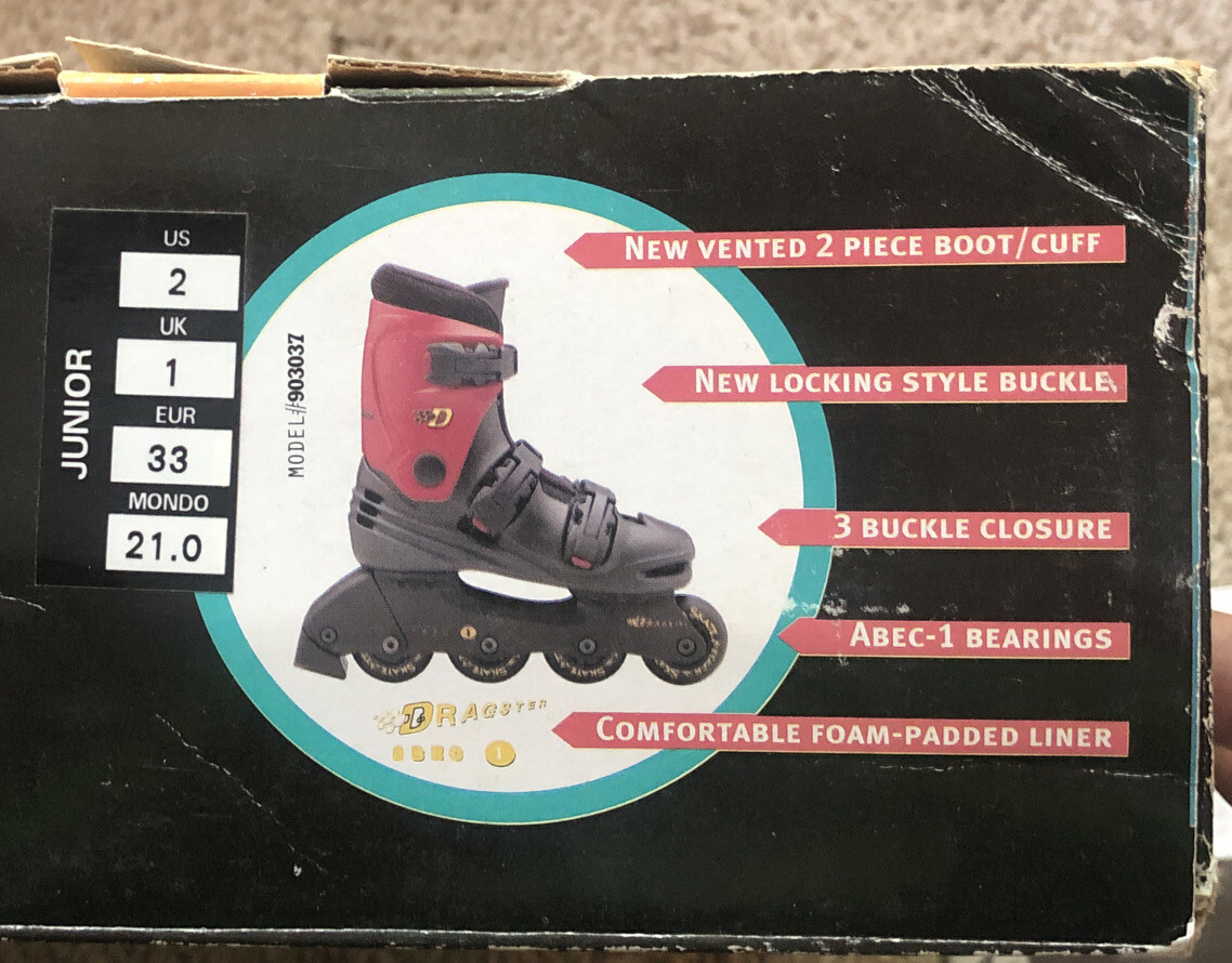 Ultra Wheels Skate Attack Inline Skates Junior size 2 NOS but Cracked ...