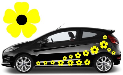 32 YELLOW & BLACK FLOWER CAR DECALS,STICKERS,CAR GRAPHICS,DAISY ...