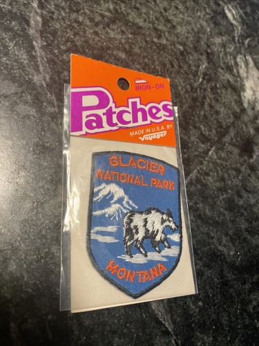Glacier National Park Montana Goat Iron On Patch Trucker Hat 80s 3” Vtg ...