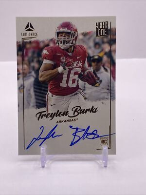 2022 Panini Luminance Treylon Burks Year One Auto On Card Sparkle RC | eBay