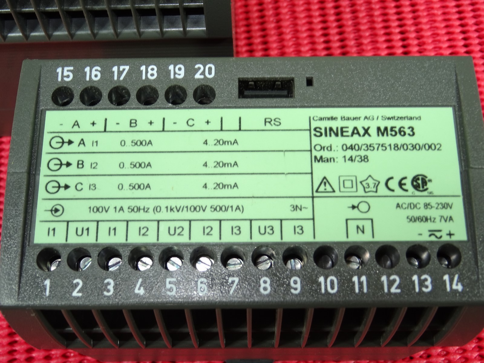 SINEAX M563 Camille Bauer AG _ invoice | eBay