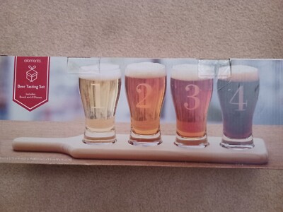 Beer Tasting Flight Set With Wooden Paddle | eBay