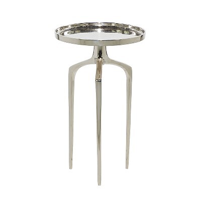 Small Contemporary Metal Tripod Accent Table Silver - Olivia & May | eBay