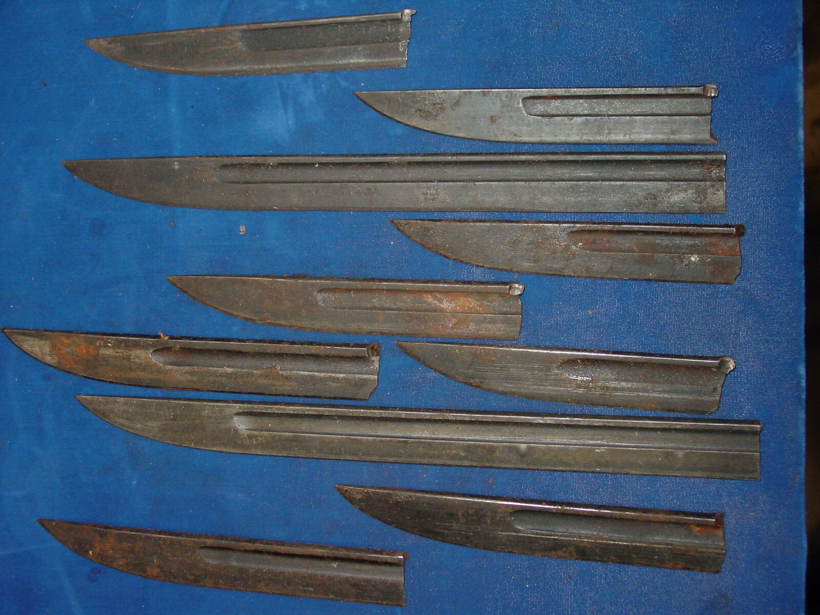 10 Original WWII Japanese Arisaka Bayonet Blade Lot Knife Maker Parts ...