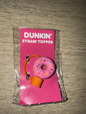 Limited Edition Dunkin Donuts Strawberry Donut Straw Topper Rare Gift ...