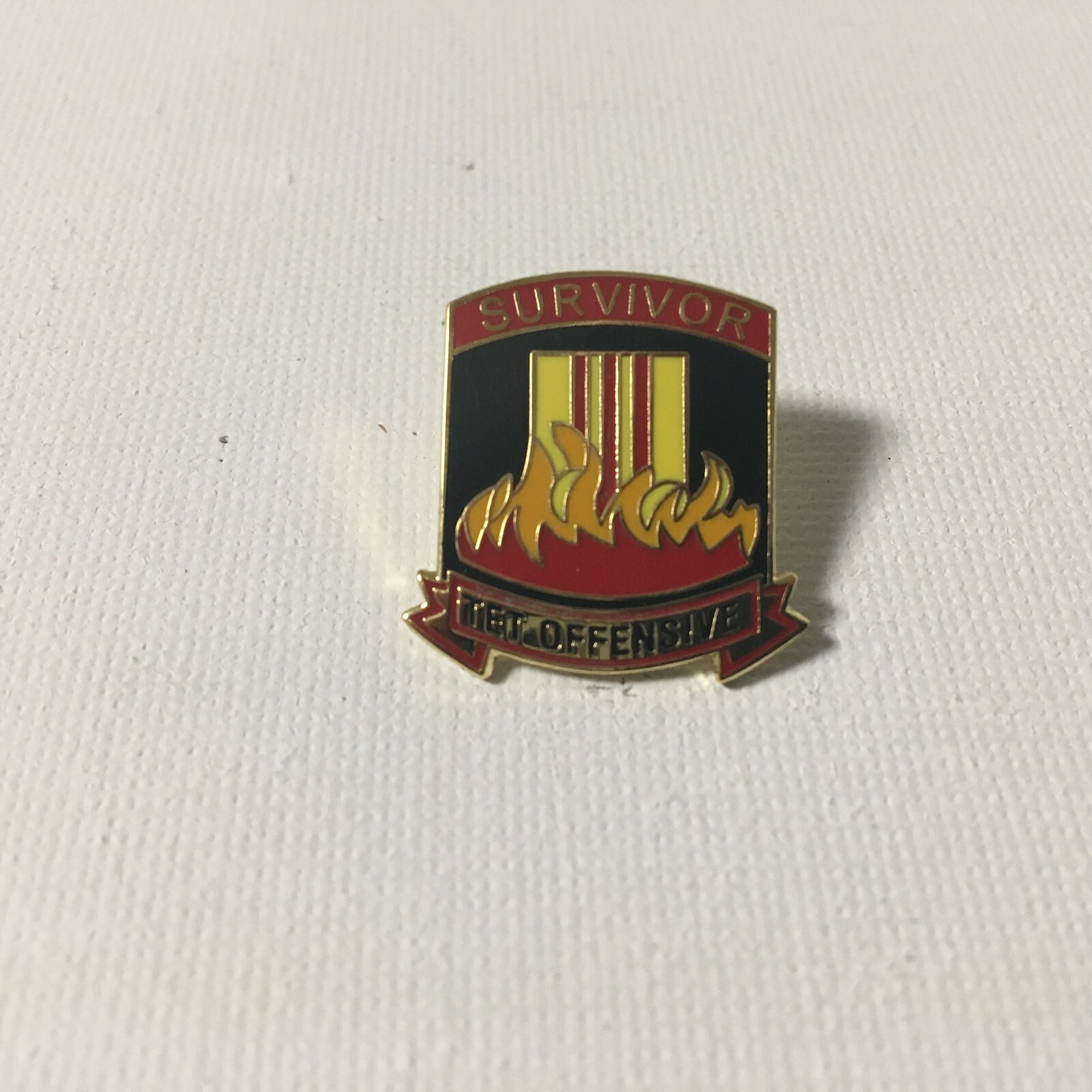 US ARMED FORCES SURVIVOR TET OFFENSIVE VIETNAM WAR HAT PIN MEASURES 7 ...