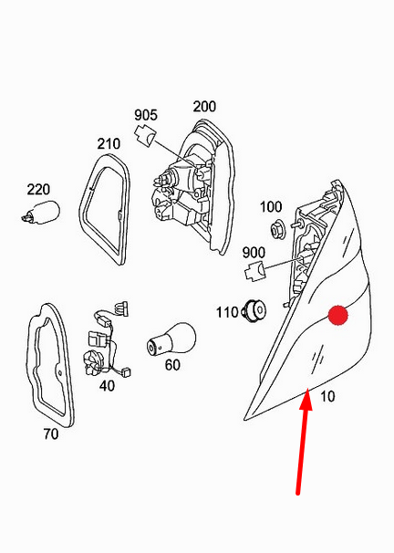 OEM Mercedes-Benz M-class W166 Rear Left Taillight A1669063501 Genuine ...
