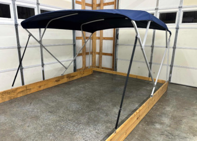 CRO NAVY Replacement Bimini Top Canvas + Boot 8' long X 8.5 wide (fits ...