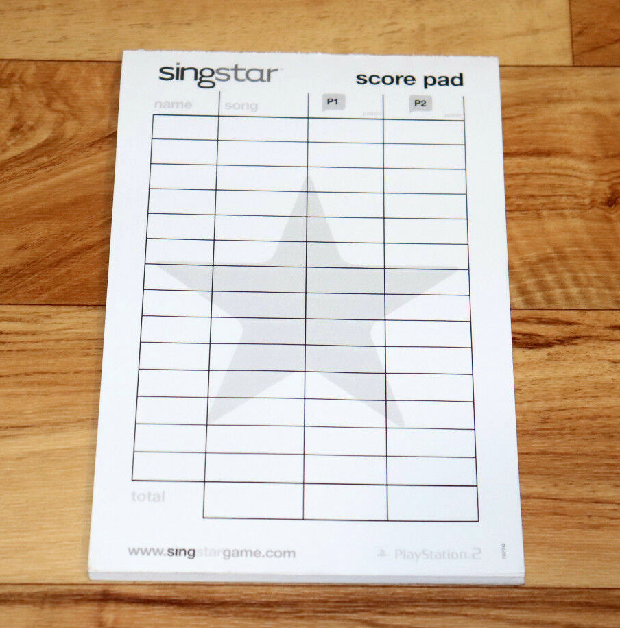 PS2 SingStar Game Score Notepad Pad Playstation 2 3 4 | eBay
