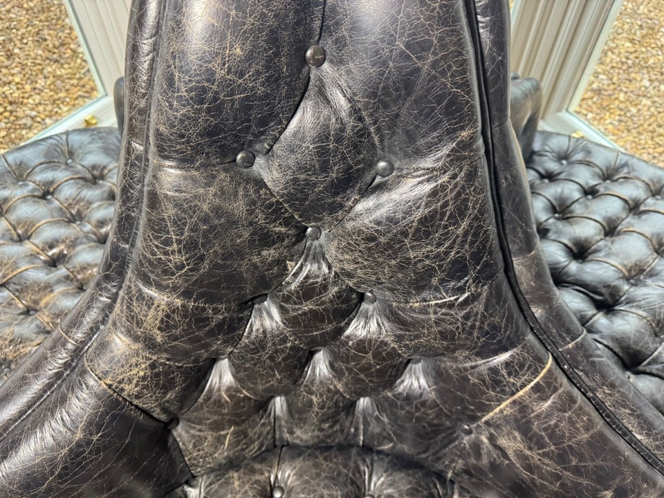 Artsome for Coach House superb conversation seat black leather rrp £ ...