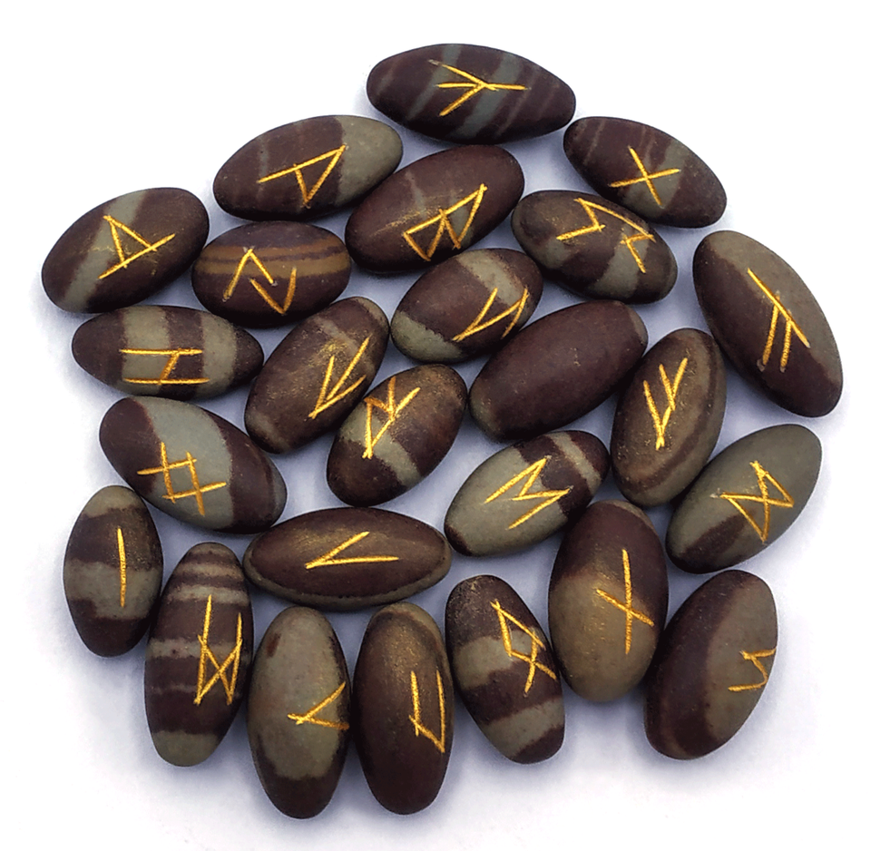 Shiva Lingam Runes Crystal Runes Set of 25 Engraved Rune Stones with ...