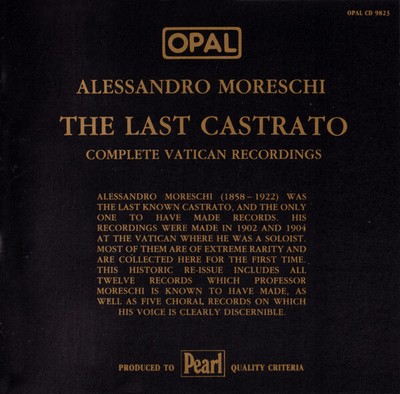 The Last Castrato (Complete Vatican Recordings) de Alessandro Moreschi ...