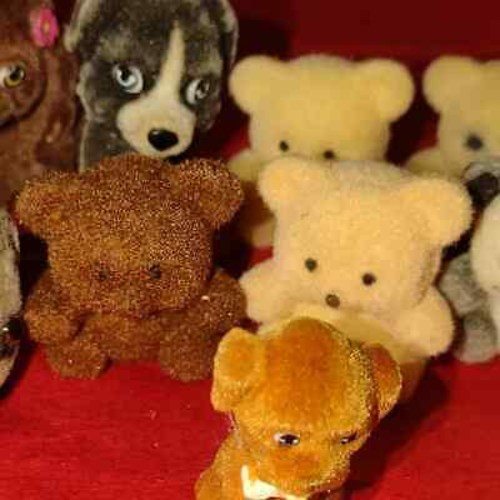 The most adorable lot of vintage fuzzy miniature teddy bears and dogs ...
