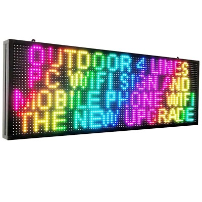Outdoor P10 LED Digital Sign - RGB Full Color WiFi Programmable LED ...