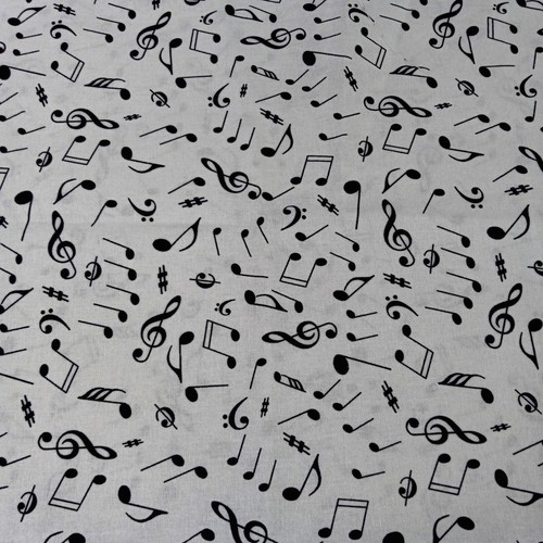 Music Notes Fat Quarter Cotton Quilt Fabric All Over Musical Symbols ...