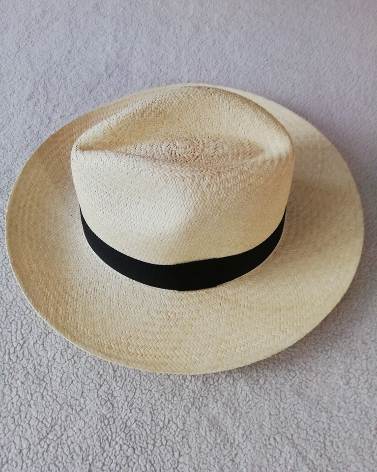 GENUINE ECUADOR HAT "PANAMA HAT" 100% TOQUILLA STRAW MEDIUM 58Cm ...