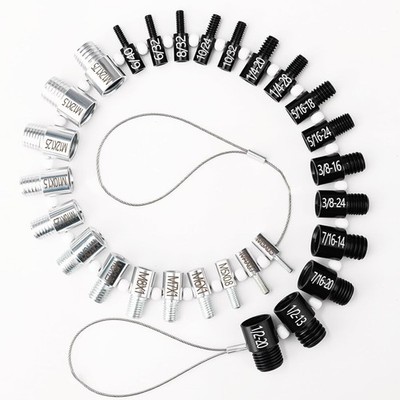Nut and Bolt Thread Checker, Bolt Size Finder, 28 Male/Female Thread ...