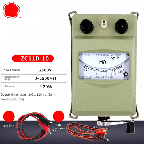 Megohmmeter Hand Crank Electrician's Bench Insulation Resistance Tester ...
