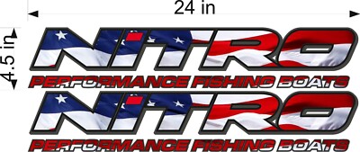 NITRO USA Boats Logo / PAIR / 24" Vinyl Vehicle Graphic Sticker Decal ...