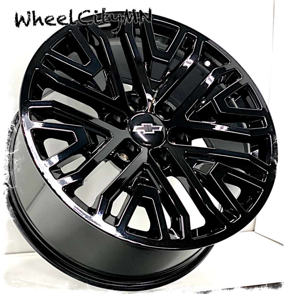20" gloss black OE 84040799 replica SEV 5906 wheels fits 2022 Chevy ...