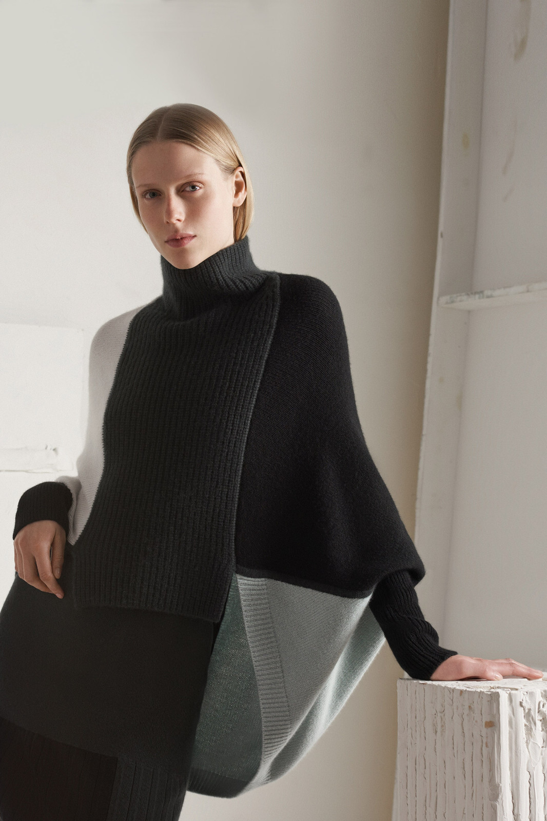 TSE 100% Cashmere Luxury Knit Black Green Ivory Sweat… - Gem