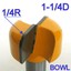 1 pc 1/2"SH 1-1/4" Dia Dish, Bowl & Tray Router Bit sct-888 ...