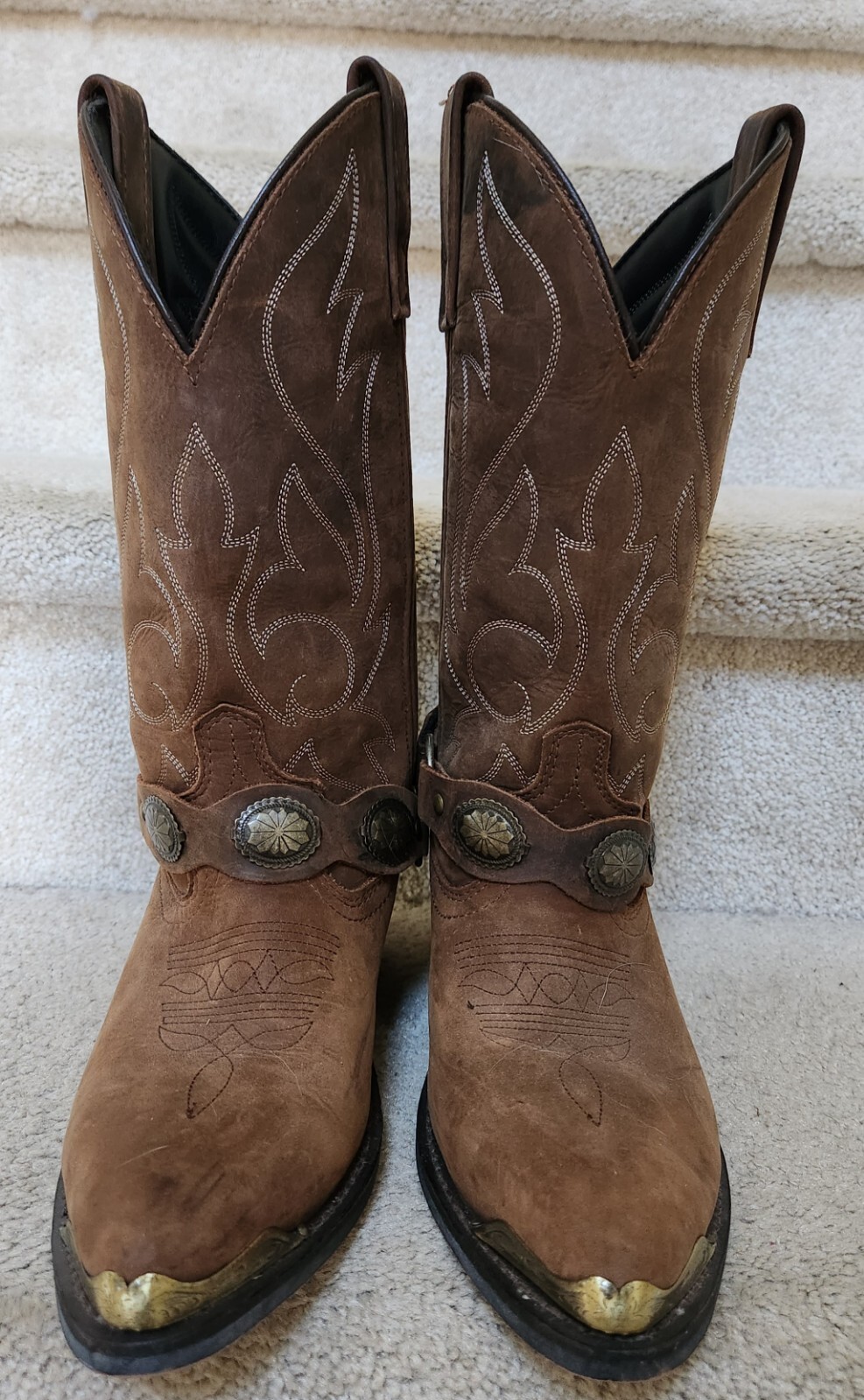 Masterson Men’s Western Cowboy Chain Distressed Brown… - Gem