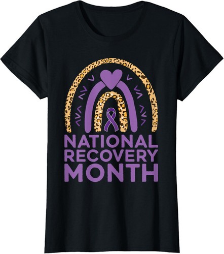 National Recovery Month Addiction Awareness Ribbon Ladies' Crewneck T ...