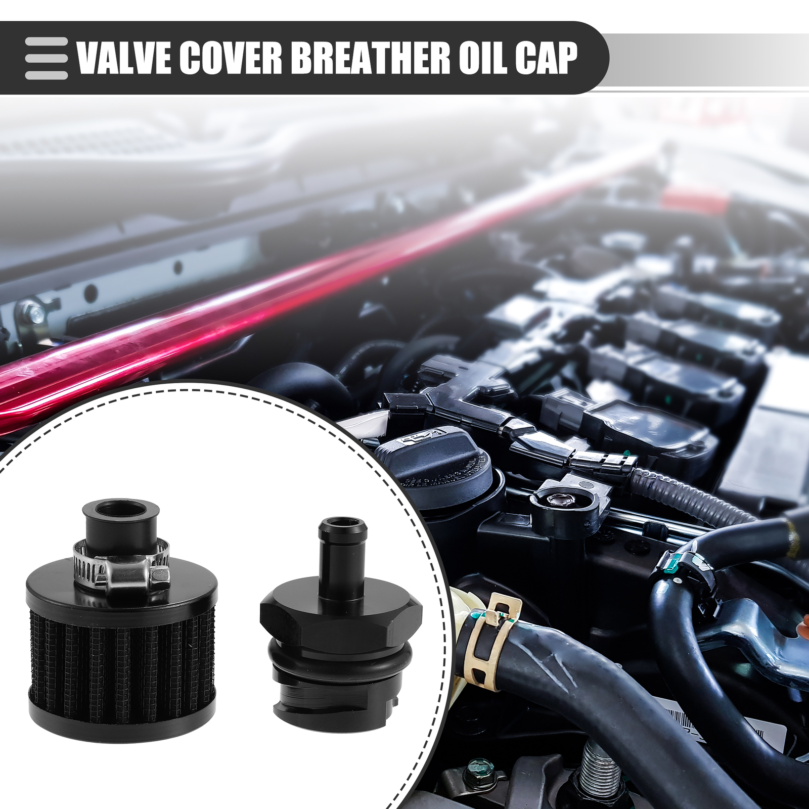 Oil Valve Cover for LSX LS1 LS6 Engines Aluminum with Breather Black 1 ...