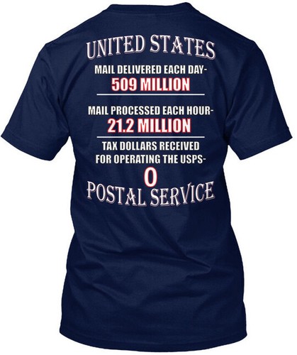 Postal Proud United States Mail Delivered Each Day T-Shirt Made in USA ...
