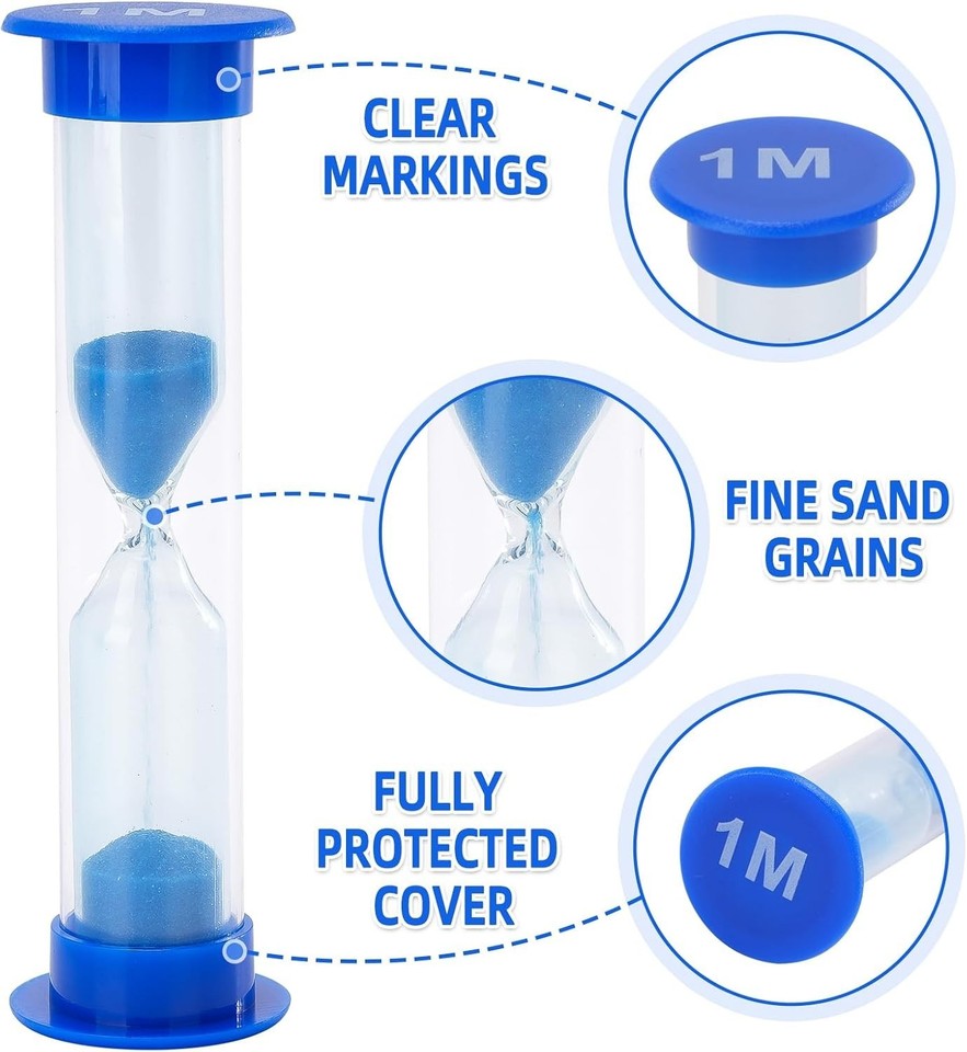 Plastic Sand Timer Sandglass Hourglass Sand Clock Timer 30sec,1mins ...
